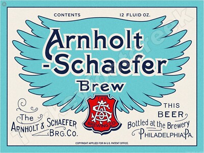 Arnholt-Schaefer Brew Beer Label 18" x 24" Metal Sign | eBay