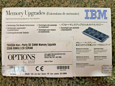 IBM 76H0294 Non-Parity SO DIMM 144 Pin 32MB 66MHz 3.3V SDRAM NEW OEM | eBay