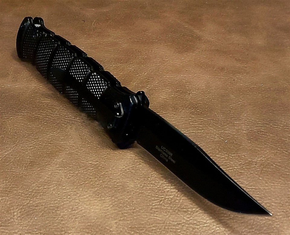 Licensed USMC Black Assisted Opening Tactical Combat Folding Pocket ...