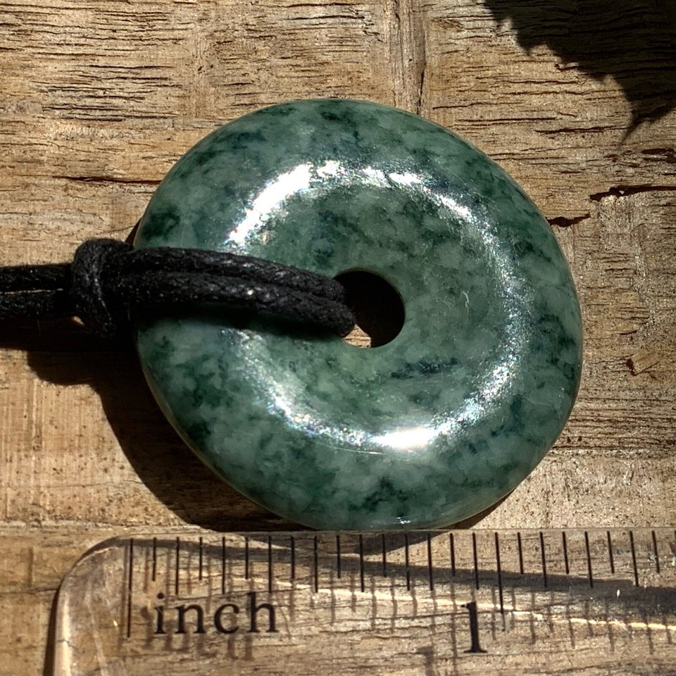 Guatemalan Jade Pendant Green Jadeite Jade Bi Disk Circle Necklace ...