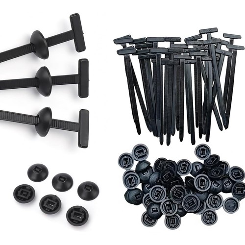 50 Pack Cable Tie Buckle Clips for Cars – Universal Nylon Zip Ties with ...
