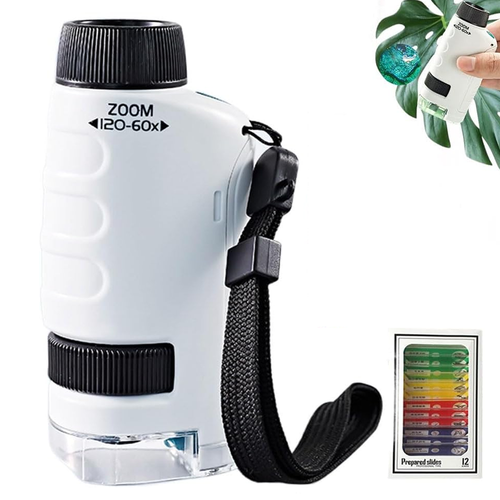 Portable Pocket Microscope, Handheld Microscope with 60x-120x ...