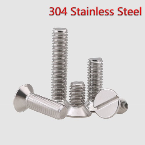 M3 M4 M5 Slotted Flat Head Machine Screws Slot Csk Bolt - A2 304 ...