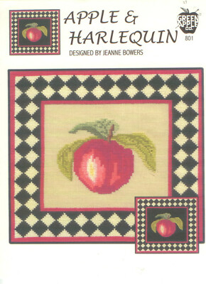 Apple & Harlequin Cross Stitch Pattern - Green Apple Co. - Jeanne ...
