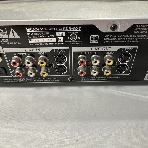 Sony Dual DVD Recorder RDR-GX7 with Sony DVD RMT-D203A Remote TESTED | eBay