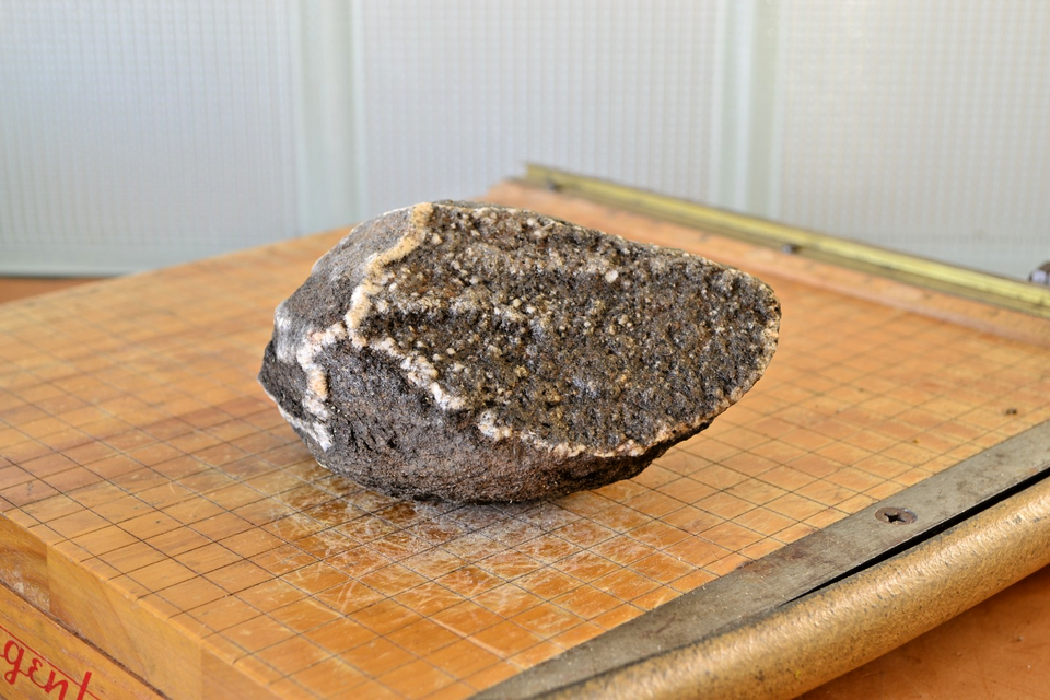 3.2 lb Banded Gneiss Metamorphic Rock Rough Cabbing Slab Display Mesabi ...