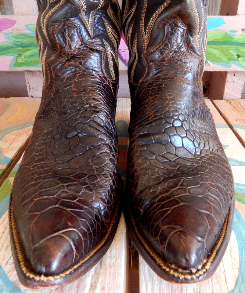 Vintage Justin Preban Caguama Turtle Cowboy Boots 11B Narrow Width | eBay