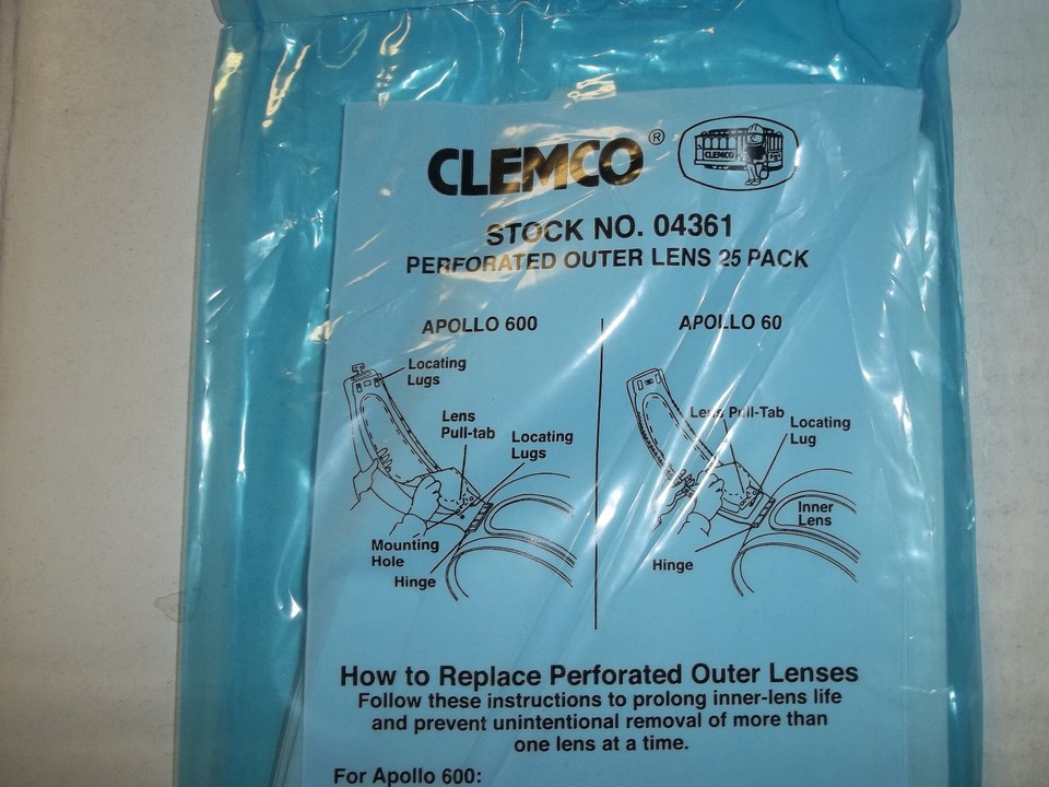 Clemco 04361 Apollo 600 & 60 Outer Lens Sandblasting 25 pieces | eBay