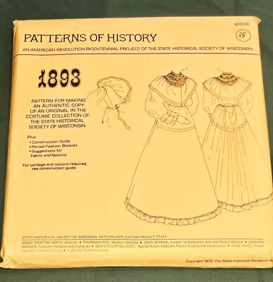 1893 Patterns Of History Authentic Costume State Historic Soc Wisconsin ...