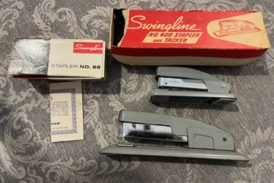 Two Swingline vintage staplers- 400 and 99 and original boxes and ...