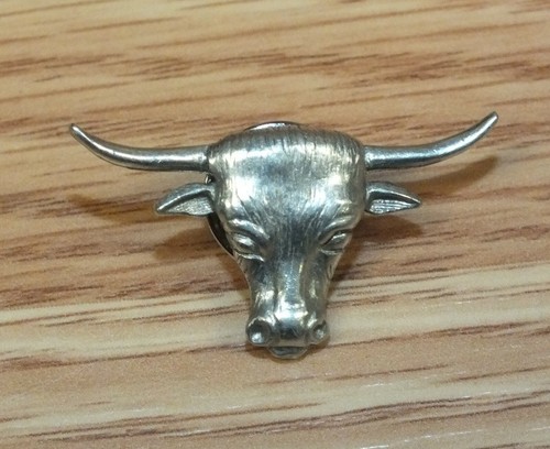 Silver Tone Pewter Longhorn Bull Steer Collectible Souvenir Cattle ...