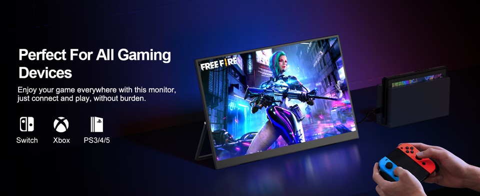 UPERFECT 18.5" 120HZ Ultra Slim HDR Portable Monitor IPS 1920*1080 FHD ...