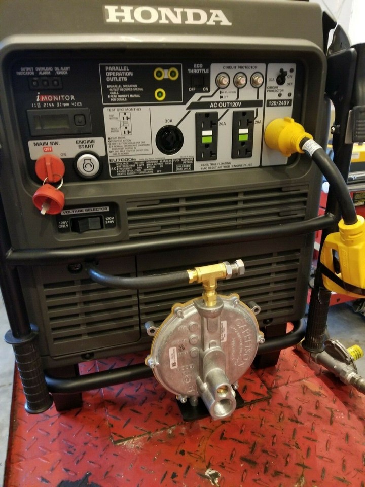 Honda EU7000is Tri-Fuel Propane LP Natural Gas Gasoline Generator ...