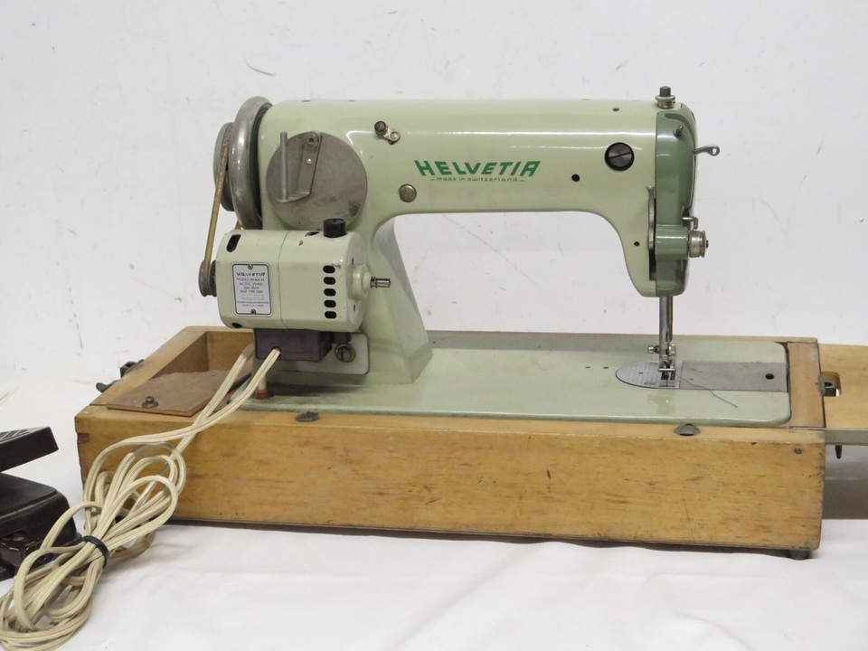 Helvetia Vintage Electrical Sewing Machine Made in Switzerland in Case ...