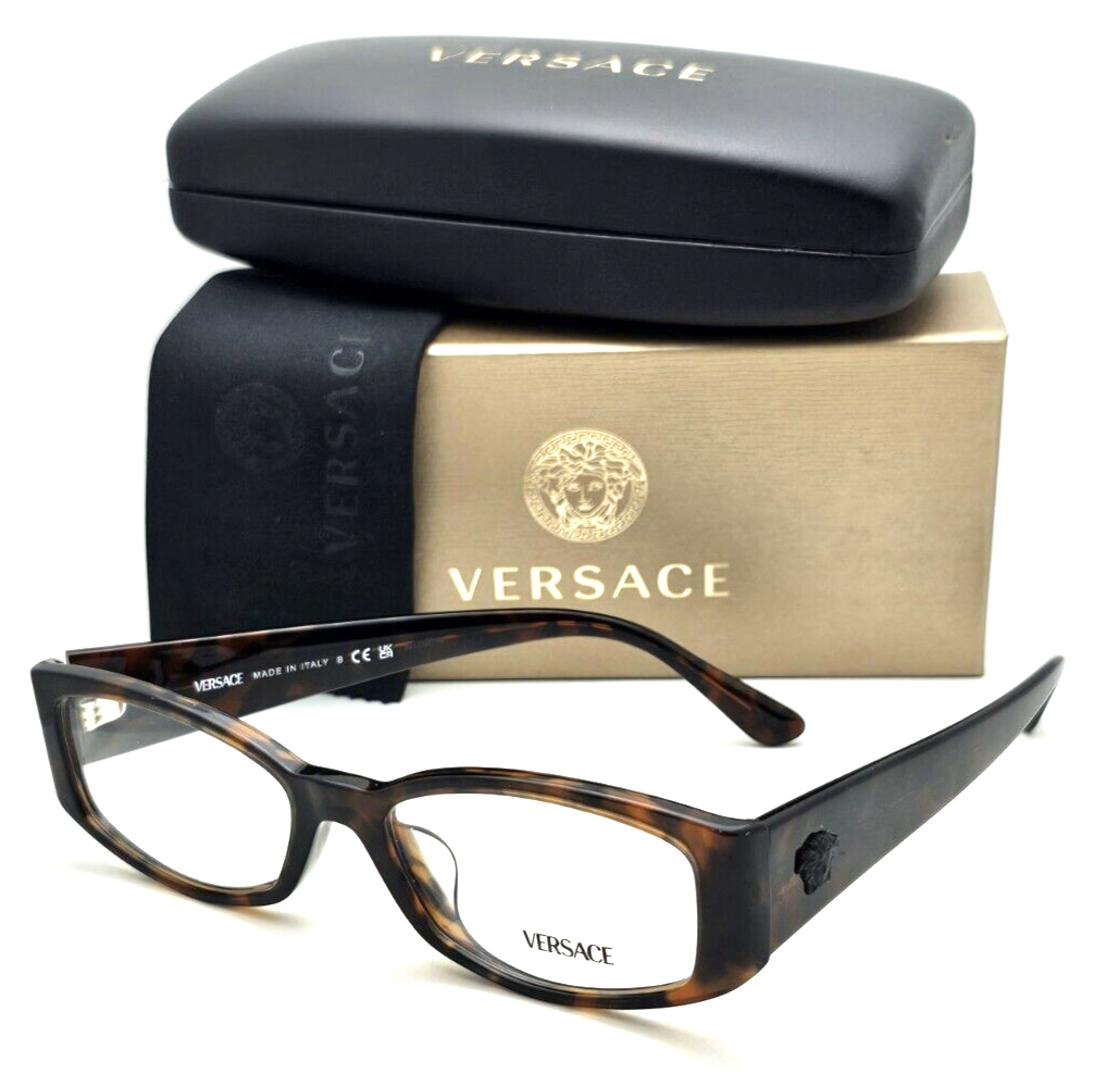 New VERSACE Eyeglasses MOD. 3343-F 5429 54-17 145 Tortoise Frames w ...