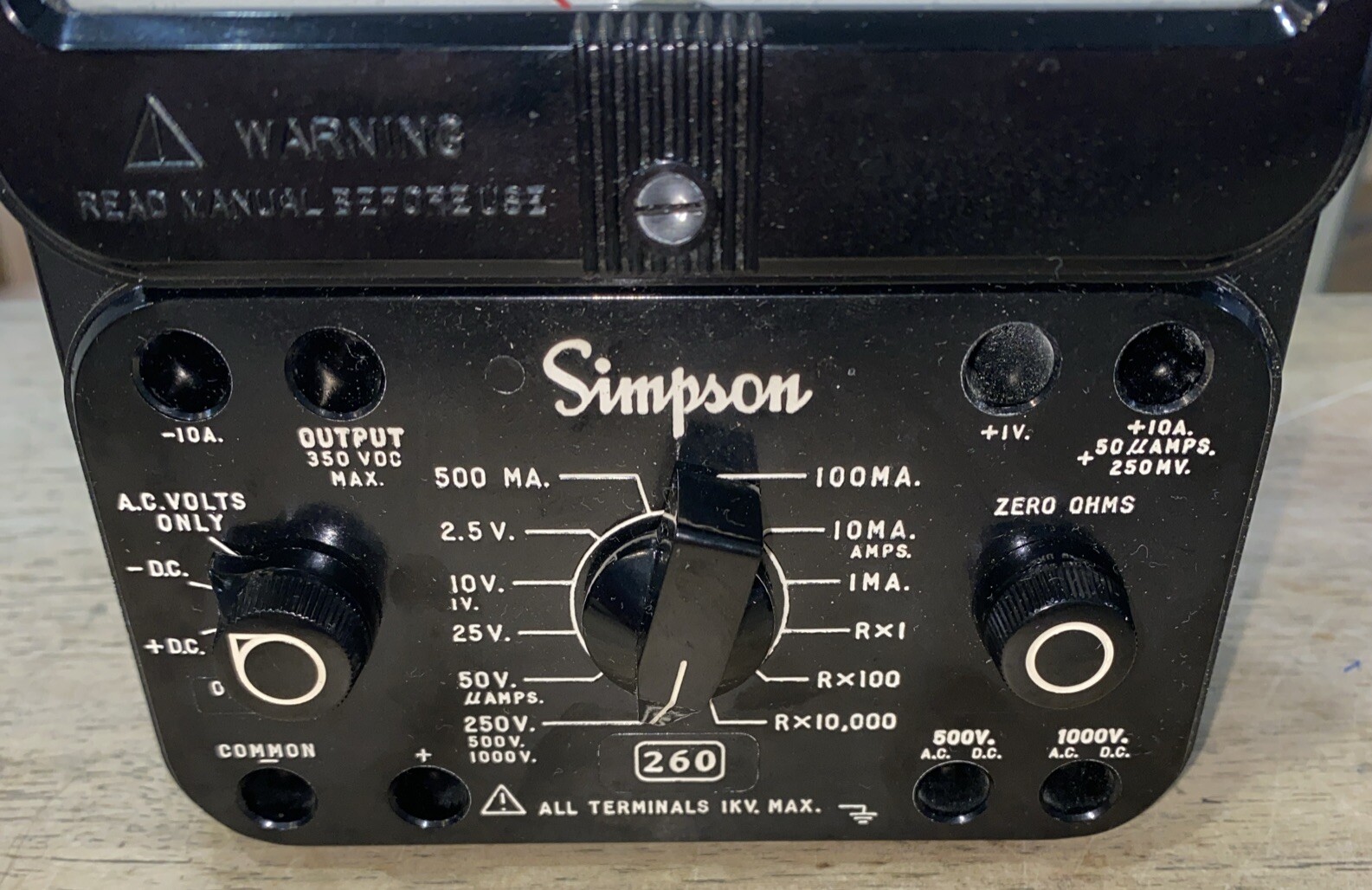 Simpson 1000v 10a 20m Ohms 260-8 RT Electric Analog Multimeter ...