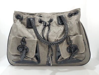Jafra Large Lined Drawstring Handbag Totebag Double Handles Pockets ...