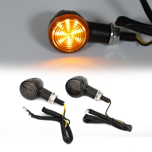 Universal Small Bullet Moto Turn Signal Blinker Indicator Lights Black ...