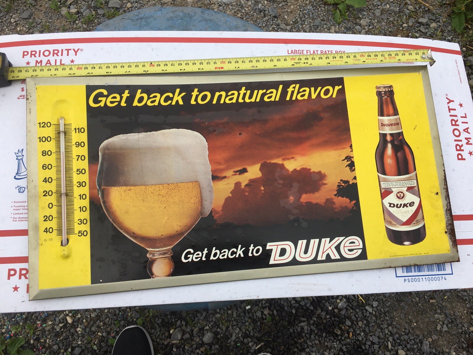 Vintage 1967 Masonite Easel Style Thermometer Duke Beer Sign ...