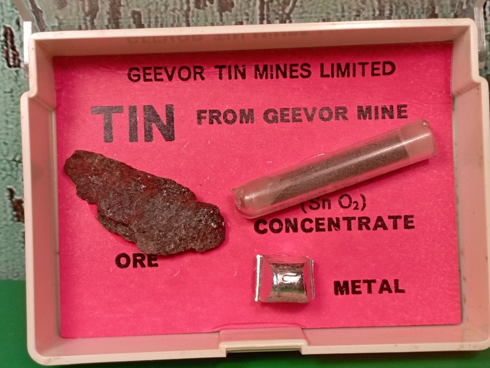 Cornish Tin from The Geevor Mine Ore, Concentrate & Metal Ingot In ...