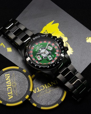 Invicta Speedway Roulette Casino Chronograph GMT Green Dial Watch 44645 ...
