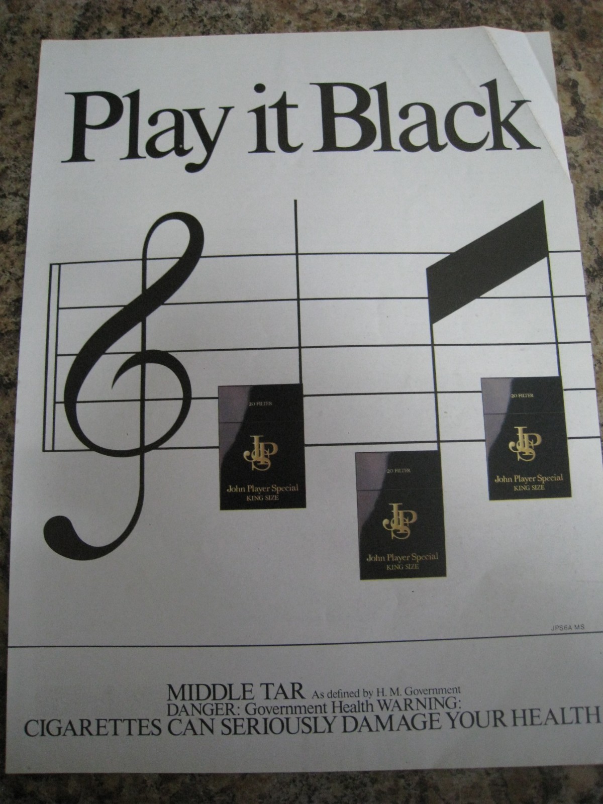 PLAY IT BLACK MIDDLE TAR CIGARETTES MIDDLE TAR ADVERT A4 FILE 56 | eBay UK