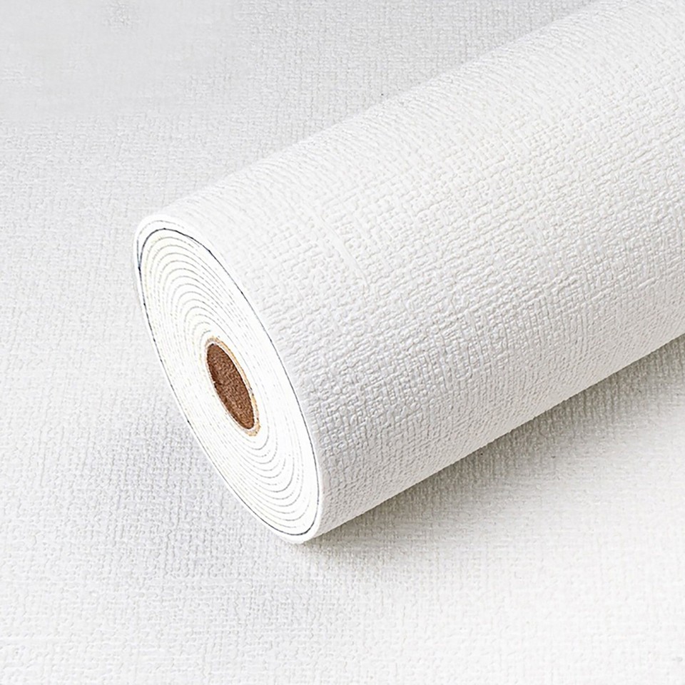 22M Thicken Self Adhesive Thermal Insulation Wallpaper Linen Plain Wall ...