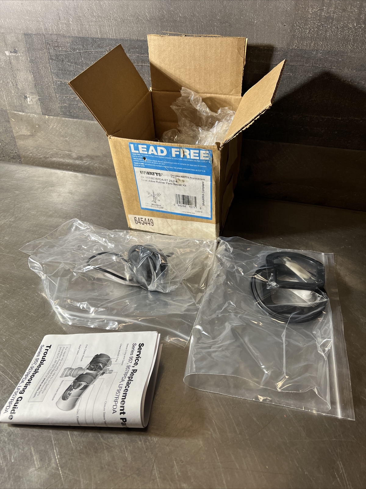 WATTS 0899244 RK 957/957RPDA RT Total Rubber Parts Kit 2 1/2"-4" Nos ...