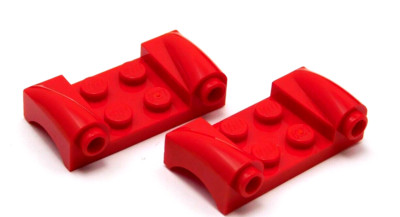 2 LEGO Red Car Mudguard 2 x 4 with Headlights & Curved Fenders (93590 ...