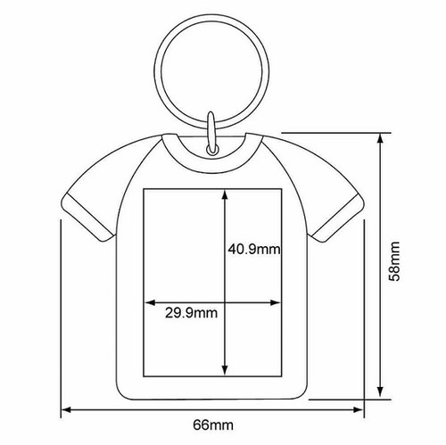 100x Blank T-Shirt Shape Acrylic Keyrings 41x30mm Photo (key ring ...
