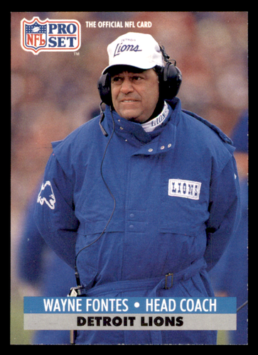 1991 Pro Set Wayne Fontes HC #153 Detroit Lions | eBay