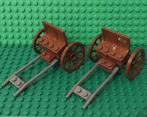 Lego 2 City / Castle Wheeled Drawn Passenger Carriage Wagon With Horse ...