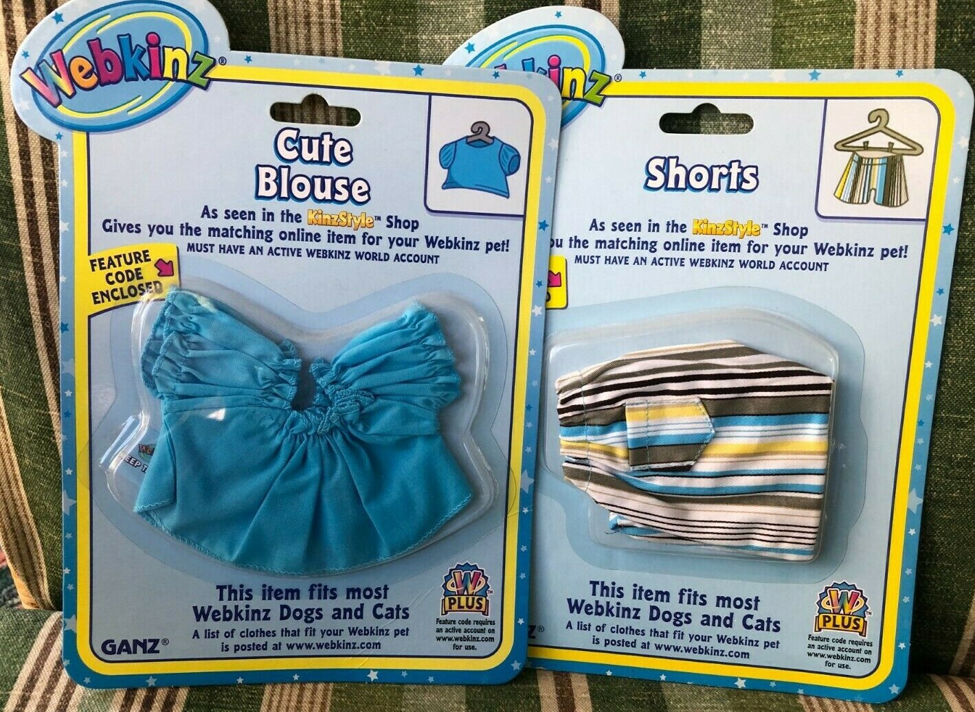 WEBKINZ KINZSTYLE CLOTHING - SET/2 CUTE BLOUSE AND SHORTS - NEW WITH ...