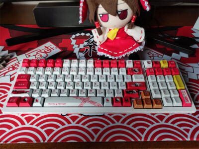 129KEYS Touhou project Hakurei Reimu Mechanical keyboard keycaps For ...