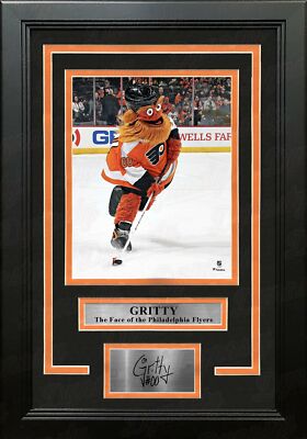 Gritty Skating Down the Ice Flyers 8x10 Framed Mascot Photo Engraved ...