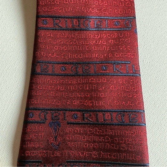 Patrick Francis Ireland Pure Silk Tie – Celtic Script Design – Red ...