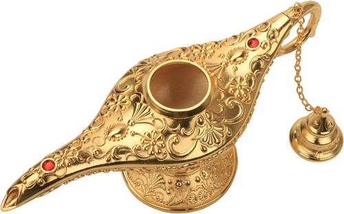 LAUYOO Classic Aladdin Magic Genie Lamp Legend Wishing Light Costume ...