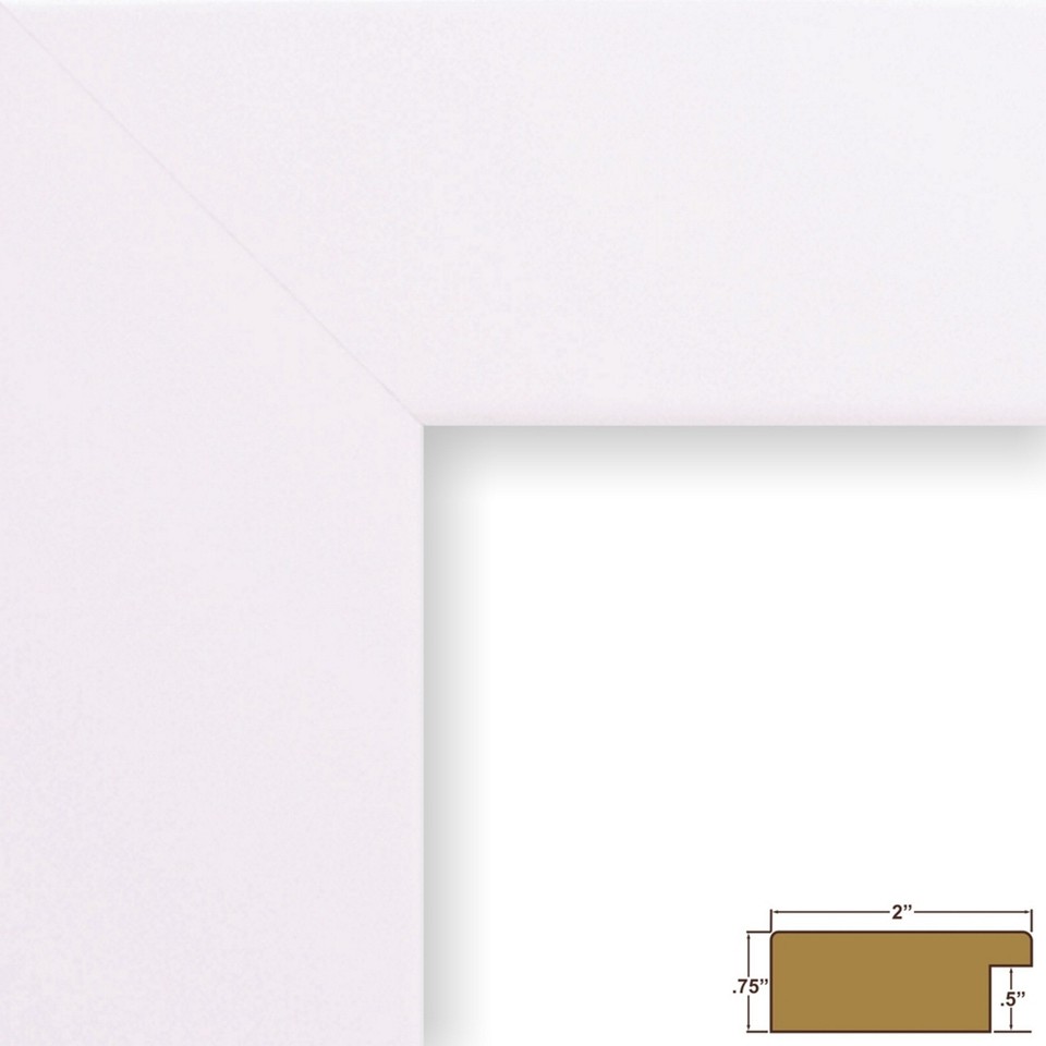 Craig Frames Bauhaus, 2 Inch Wide Modern Satin White Mica Picture Frame ...