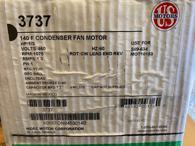 Us Motor 1/3hp 1075rpm 6poles 1shaft Teao Enclosure 1speed 5.6diameter ...
