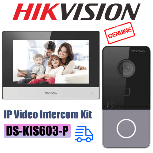 Hikvision DS-KIS603-P Video Intercom Kit Door Station Indoor Monitor ...