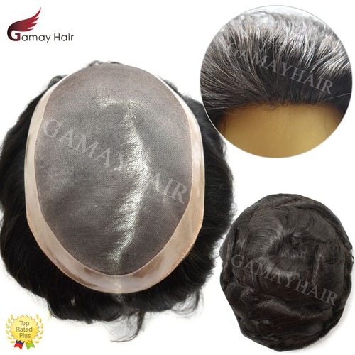 Fine Mono Mens Toupee Hairpiece Poly Monofilament Wig Skin Pu Hair ...