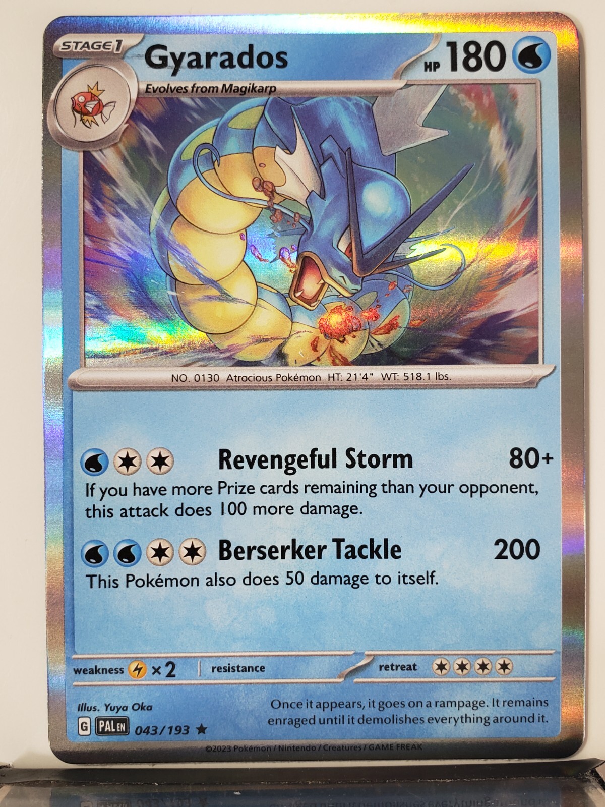HOLO Gyarados 043/193 NM / M - Paldea Evolved Scarlet Violet Pokemon ...