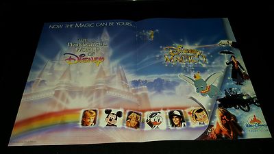 The Wonderful World Of Disney Rare Original 1985 Promo Poster Ad Framed ...