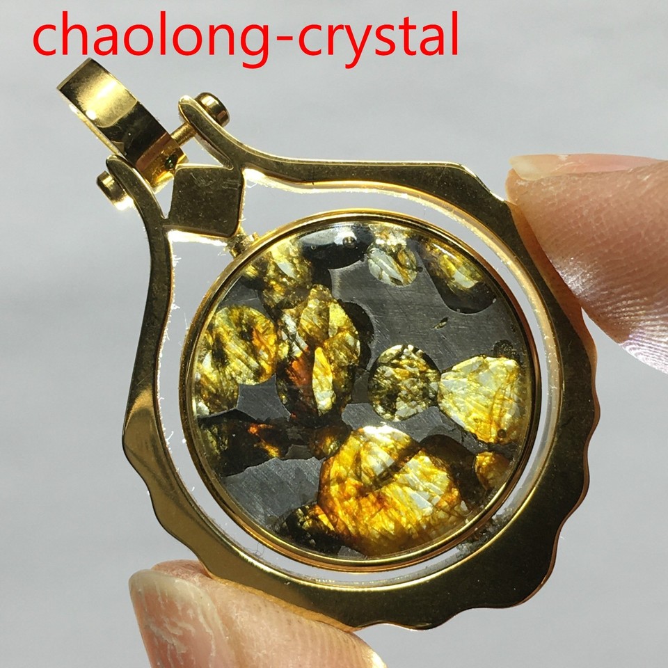 58.15Ct Pallasite Meteorite Pendant Brenham Meteorite Necklace CG2483 ...
