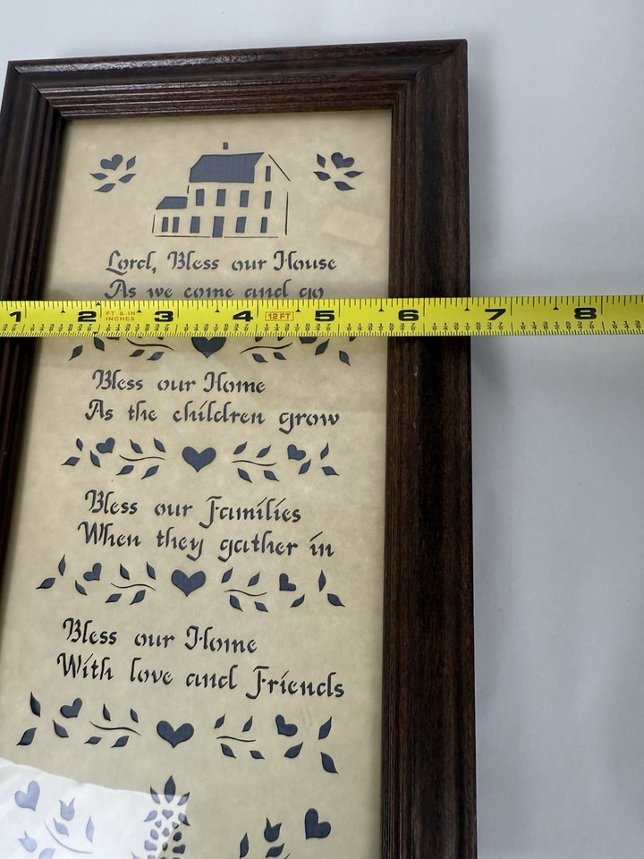 Scherenschnitte German Scissor Cutting Art Framed Home Blessing Made In ...