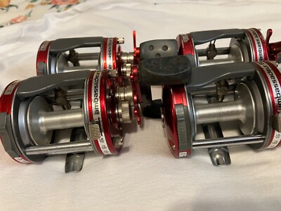 Matching Set of 4 Abu Garcia Ambassadeur 6000 Red Baitcasters | eBay