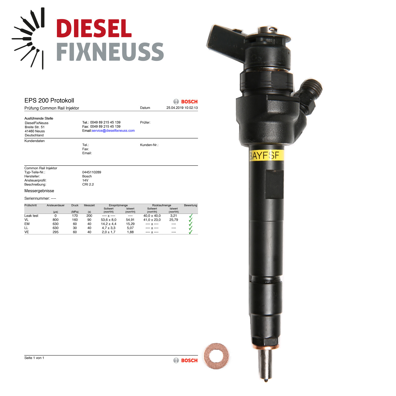 4x INJEKTOR 0445110601 BMW 116d 118d E81 E87 F20 F21 118d E88 E82 ...