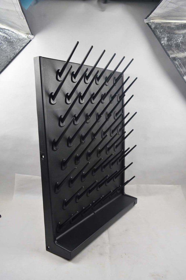Black 52 Pegs Wall Desk Drying Rack PP Lab Educational Cleaning Frame ...