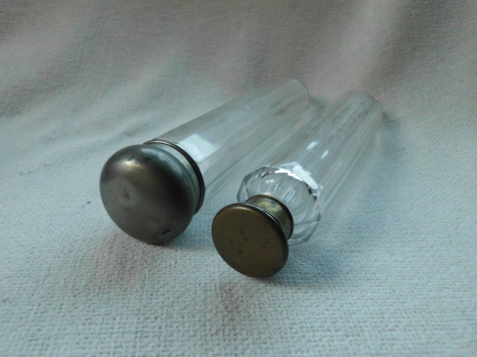 OLD REPLACEMENT SPARES TRAVELLING VANITY TOILET CASE GLASS BOTTLES JARS ...
