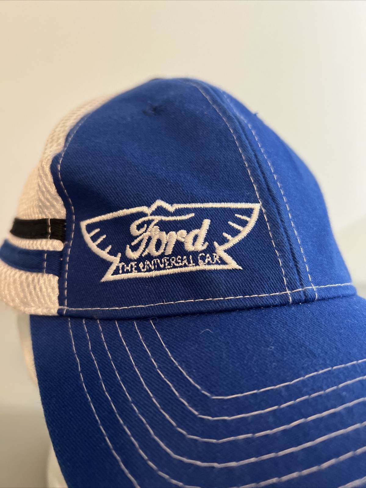 Ford Vintage Baseball Hat Blue White Adjustable - Gem